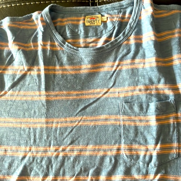 Faherty | Shirts | Faherty Blue Xl Striped 0 Cotton Pocket Tee | Poshmark